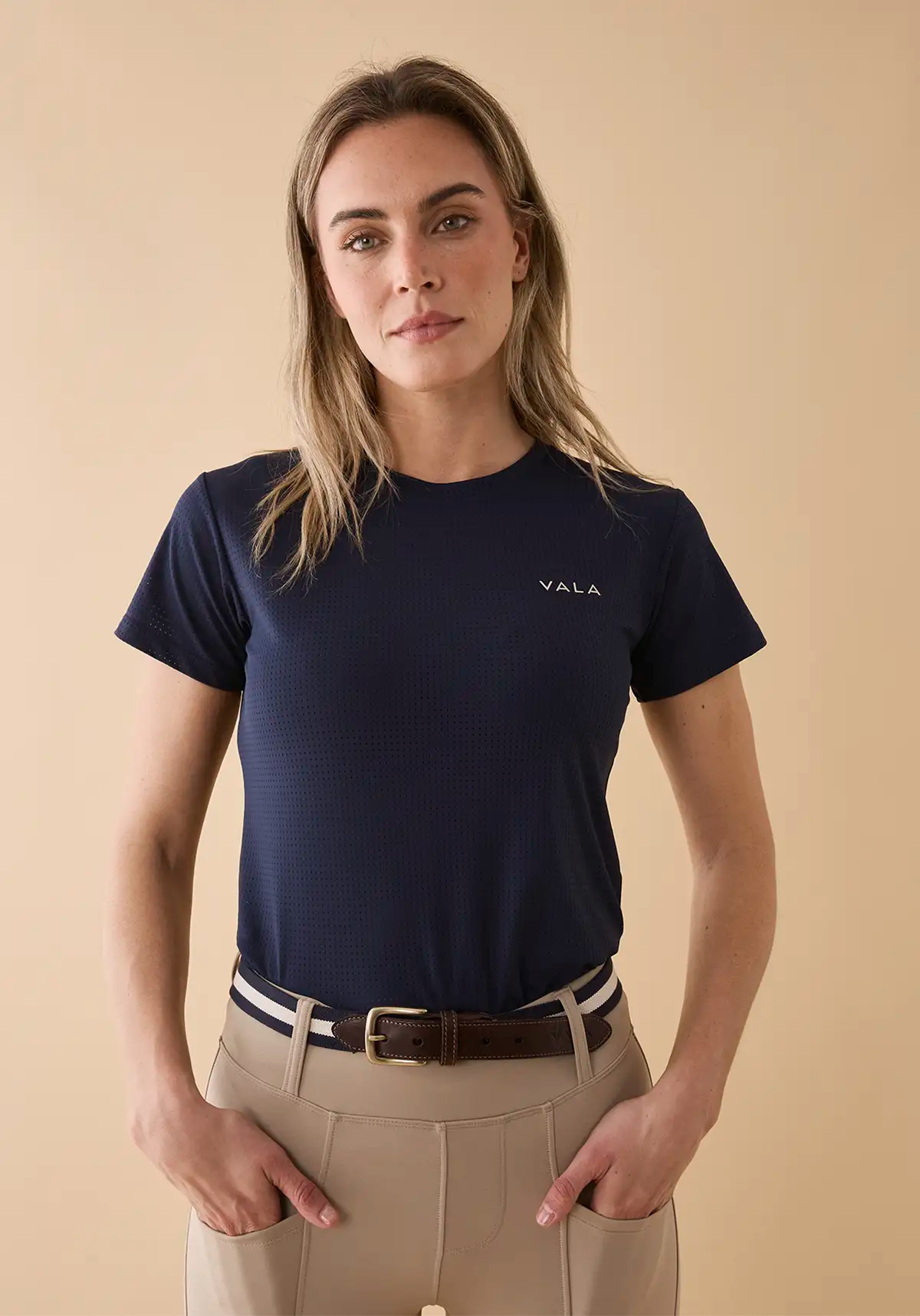 Mesh Tee - Navy - Vala